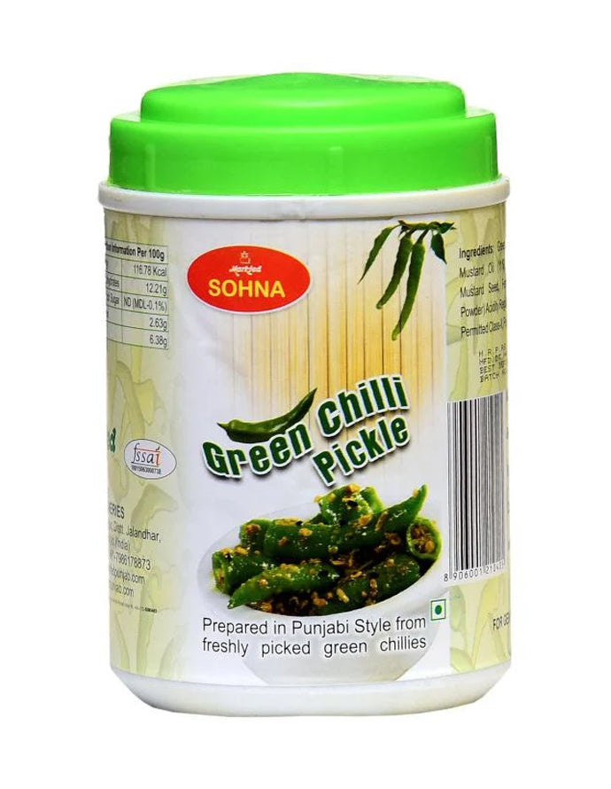 Buy Sohna Green Chilli Pickle 1Kg from Online Indian Grocery Shop ...