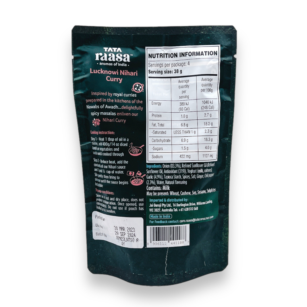 Buy Tata Raasa Lucknowi Nihari Curry / Simmer Sauce 150gm from Online ...